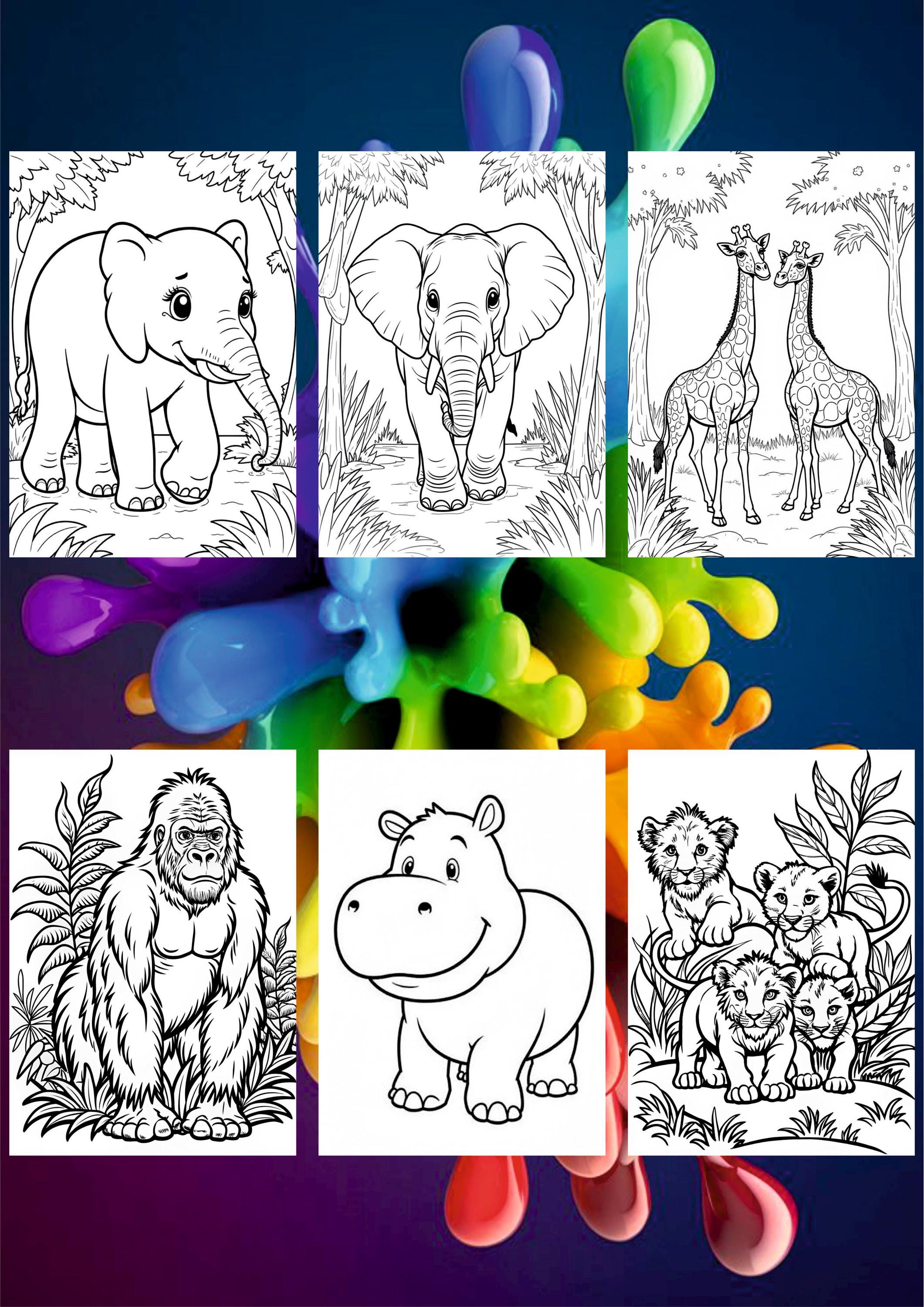 Set of 42 Animal Coloring Pages - Fun and Creative Designs for Kids ...