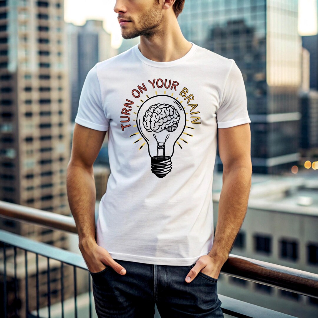 Brain Inside Lamp T-shirt Design - Digital Download With 'turn on Your ...