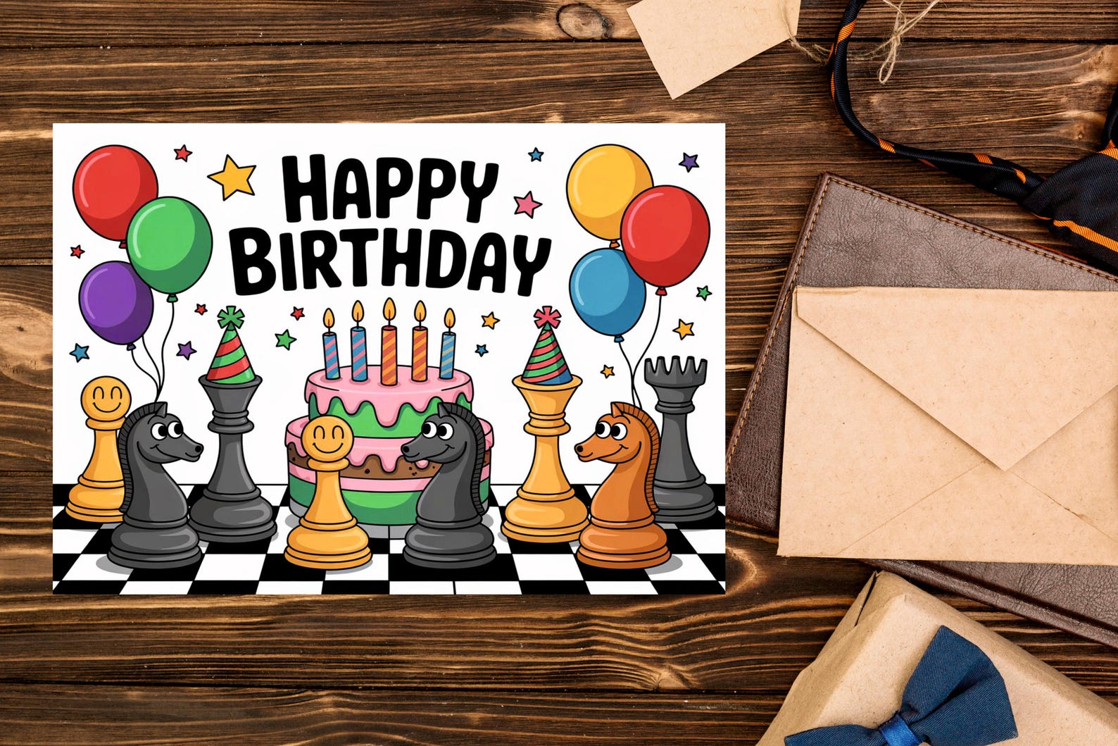 Chess Birthday Card Printable | Funny Checkmate Gift Digital Download ...