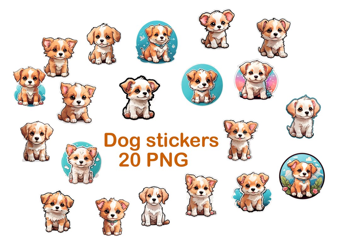 Cute Dog Stickers/dog Stickers You Can Print and Cut/digital Dog ...
