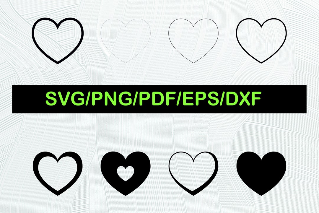 Heart Outline SVG Clipart Set (digital Download) - Etsy