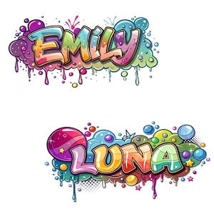 Graffiti Girls Names Art Set - Etsy