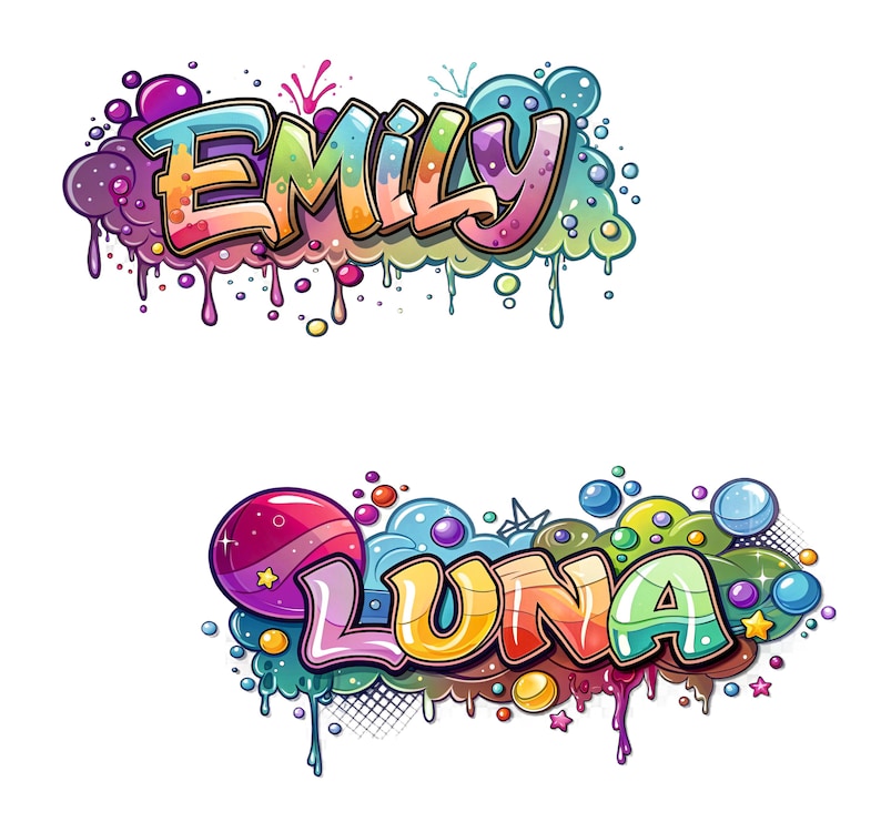 Graffiti Girls Names Art Set - Etsy