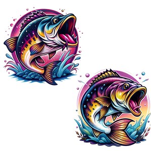 Graffiti Fish Watercolor Clipart - 10 PNG | Urban Street Art Style ...