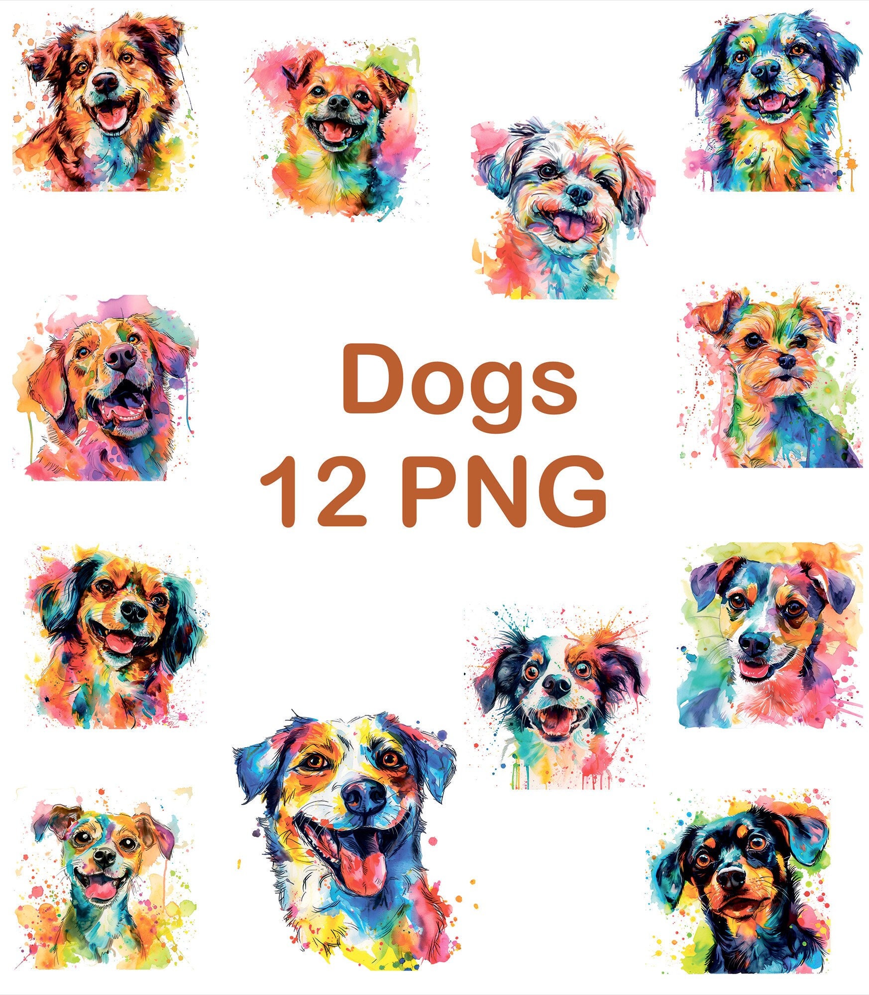Watercolor Dogs Clipart, Drawn Puppy Clipart, Puppy Illustrations PNG ...