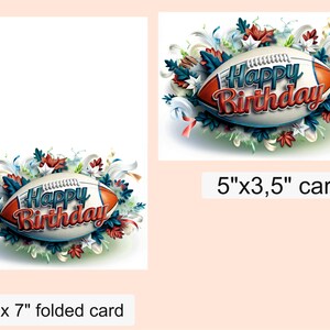 Happy Birthday Card - American Football Ball/running Player Digital ...