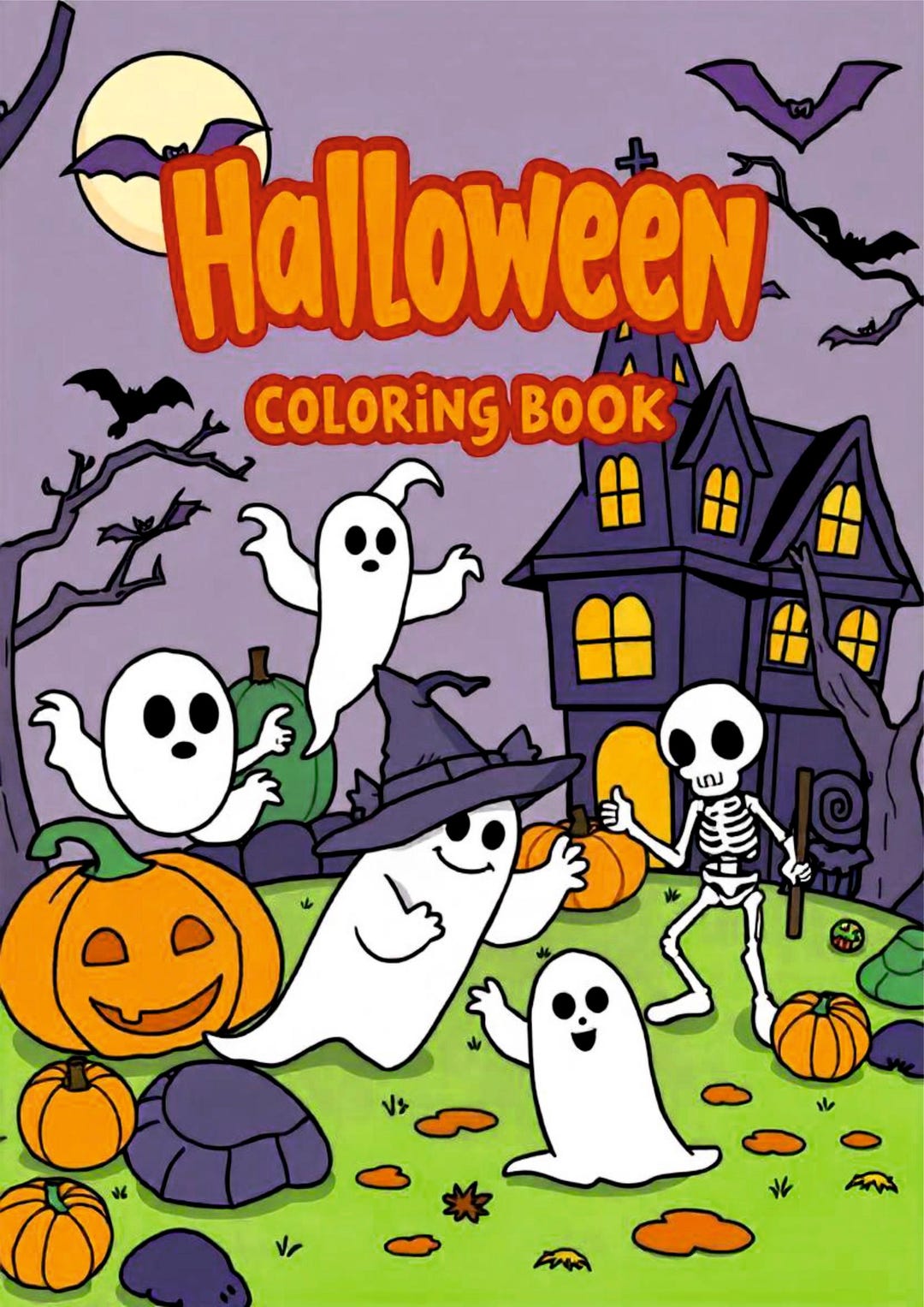 35 Piece Halloween Coloring Set Featuring Cute Ghosts and Pumpkins for ...