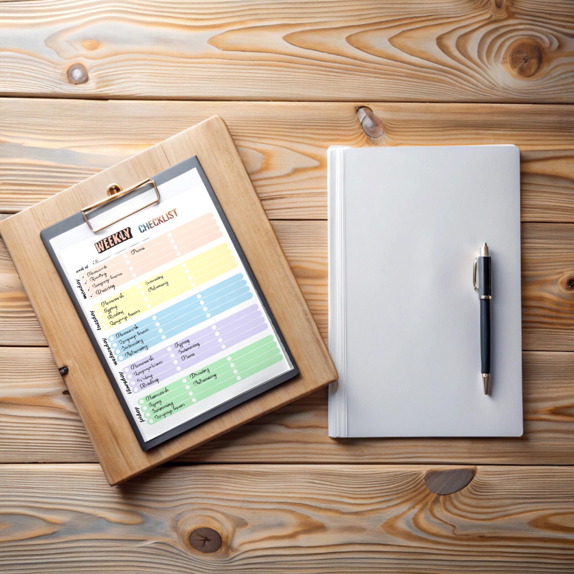 Editable Weekly Checklist/to Do List/ Task Table/ Daily ...