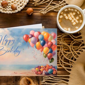 Printable Watercolor Balloons Birthday Card/digital Download/printable ...