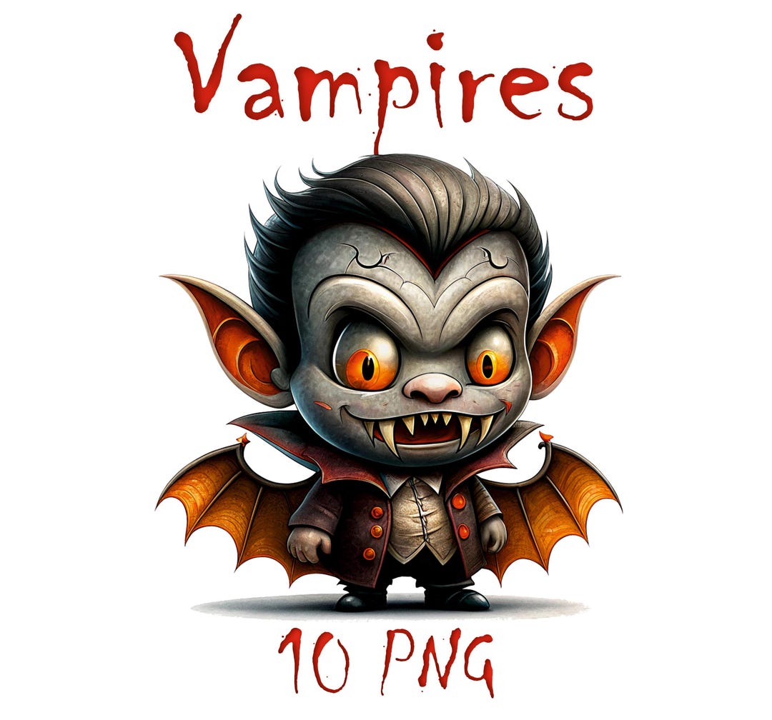 Vampires Watercolor Clip Art | Gothic Halloween Digital Download | 10 ...