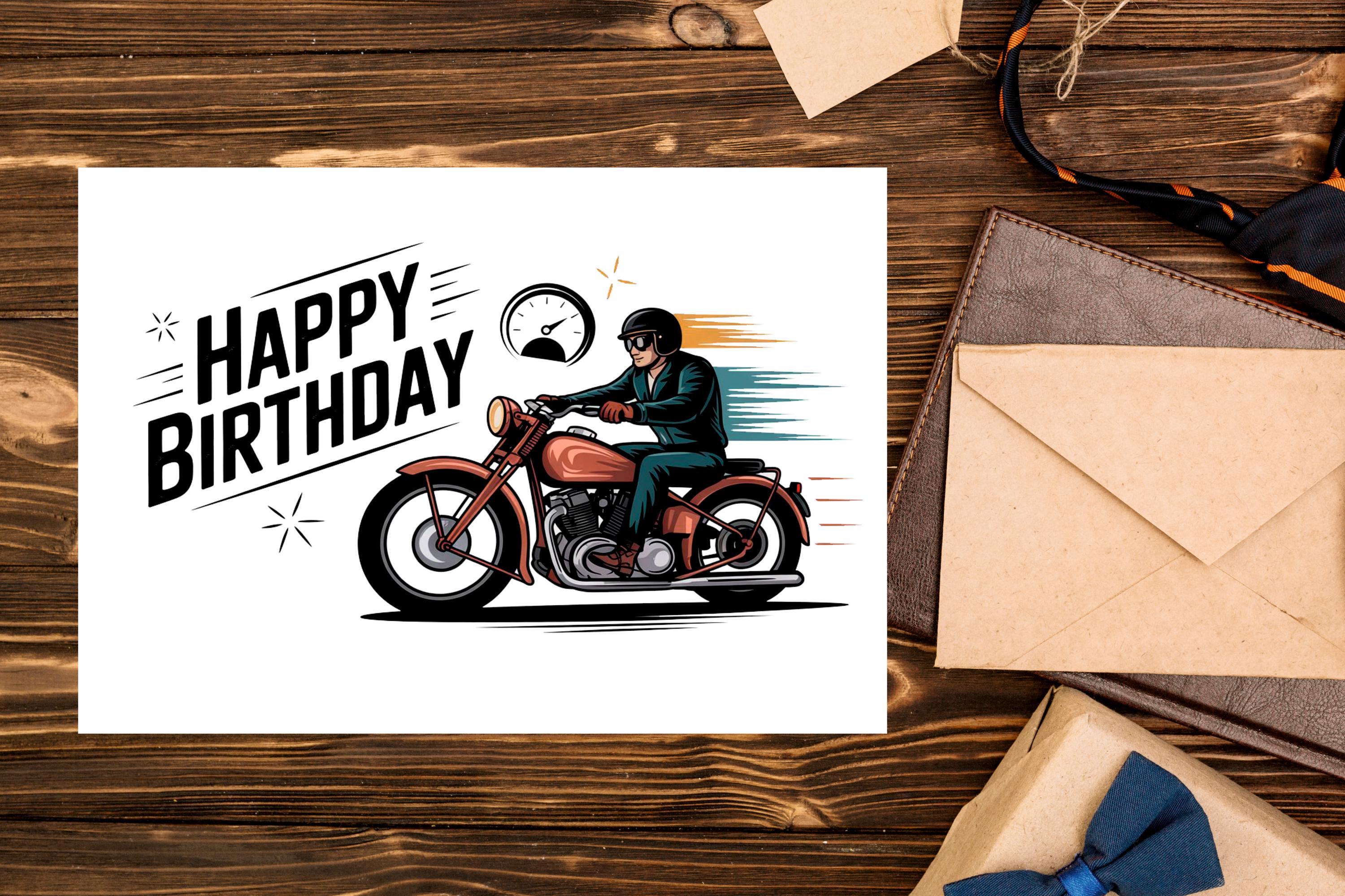 Motorcycle Rider Birthday Card | Digital Download | Biker Happy ...