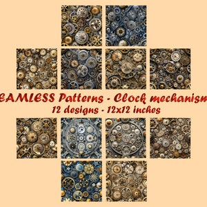 Digital Seamless Paper - Clock Mechanisms/backgrounds With Clock ...