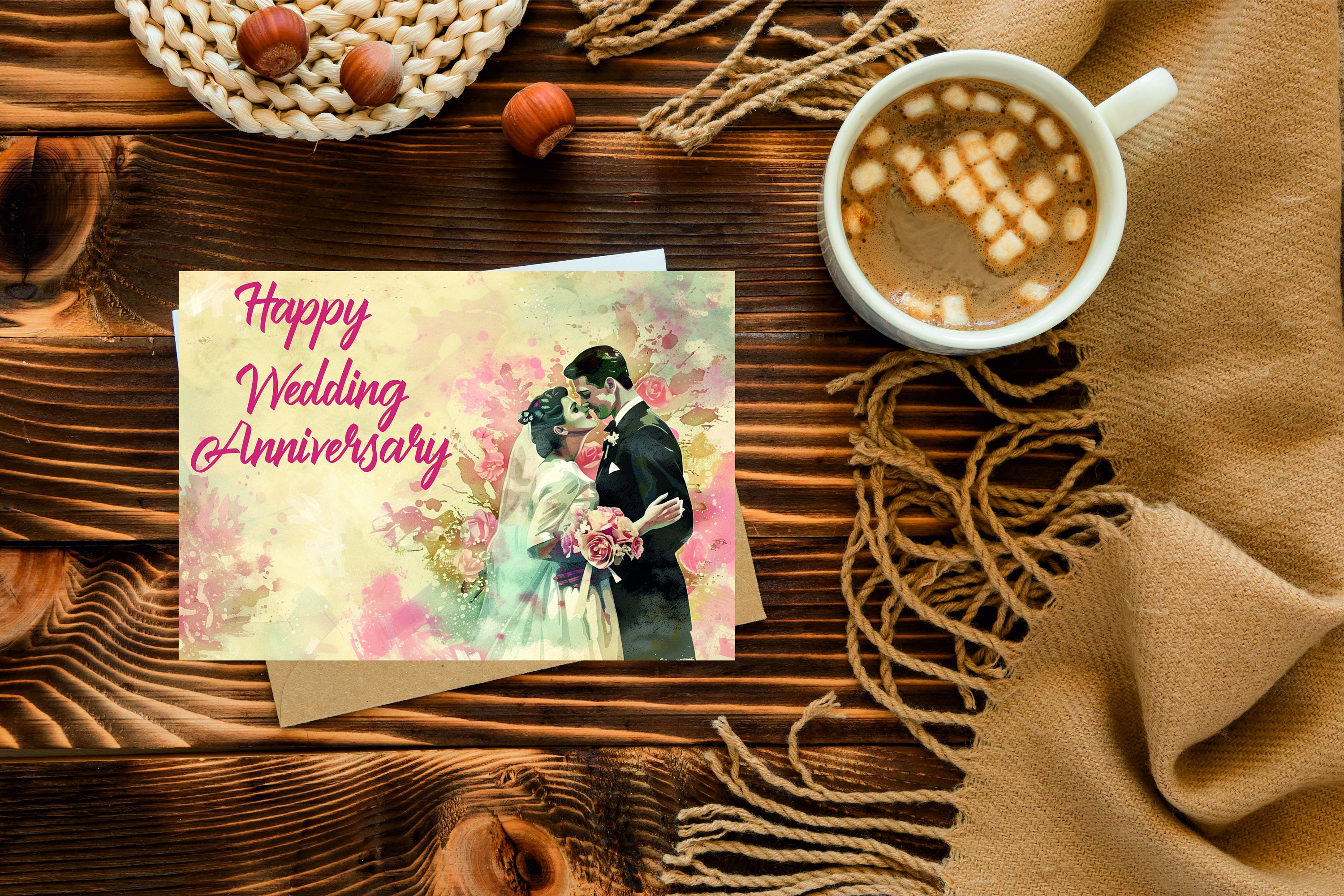 Card Happy Wedding Anniversary Digital Anniversary Card Anniversary
