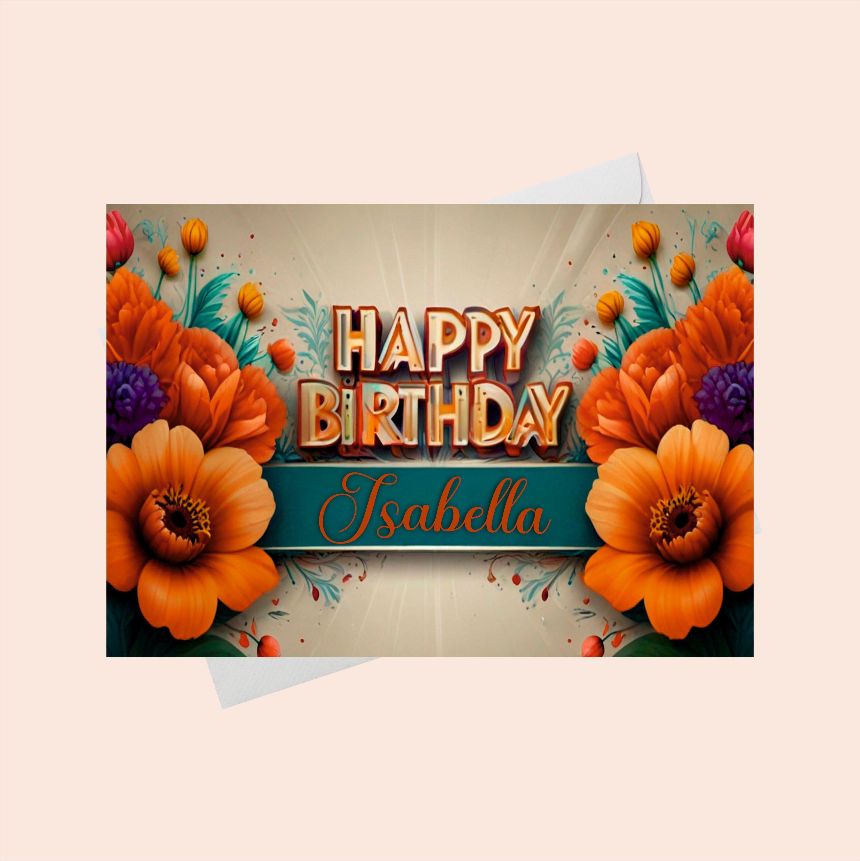 Happy Birthday Card Isabella/digital Download/birthday Card With ...