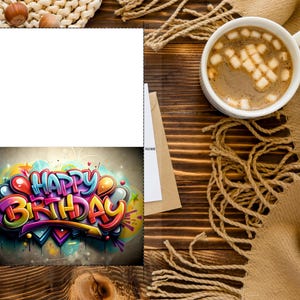 Graffiti Lettering Happy Birthday Digital Card | Urban-style Birthday ...
