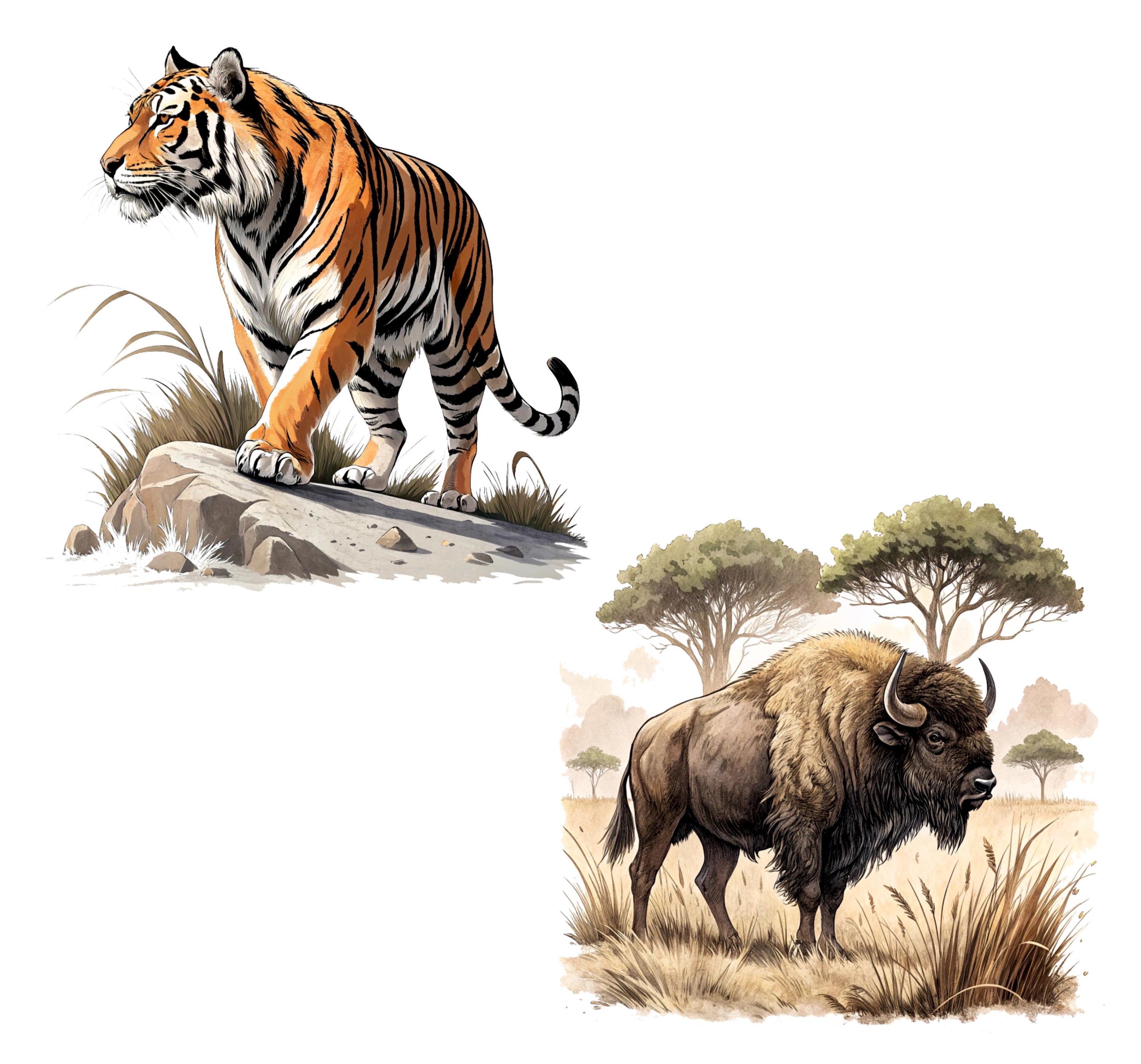 Animals Safari Watercolor Clip Art | 20 PNG Wildlife Animal ...