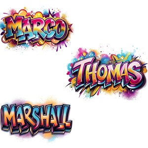 Graffiti-style Male Names Clipart - 21 PNG | Urban Street Art Name ...