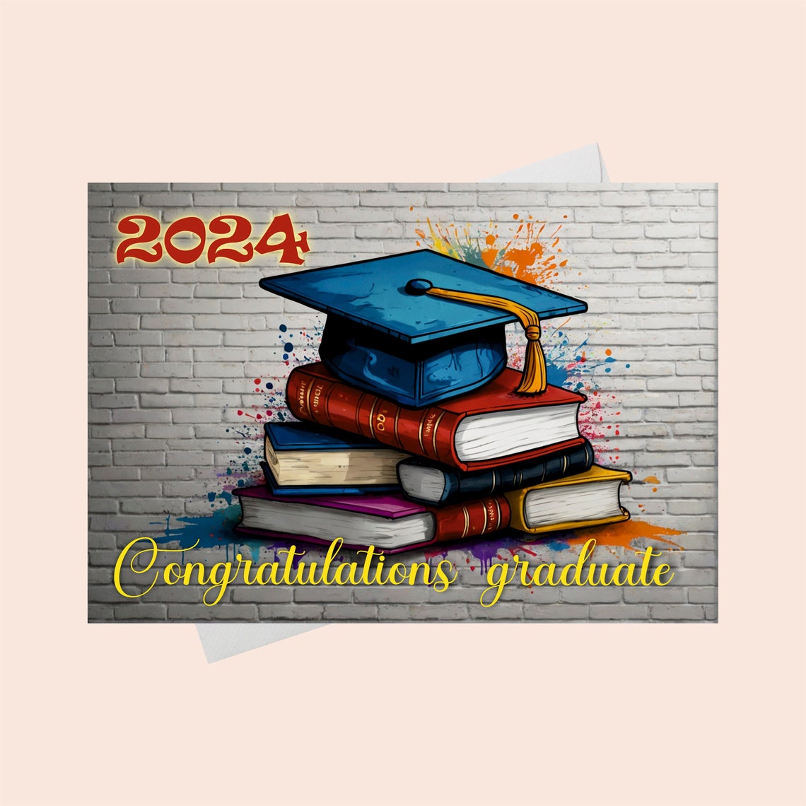 Congratulations Graduation 2024 Card/ Graffiti Card to Graduate/floral ...