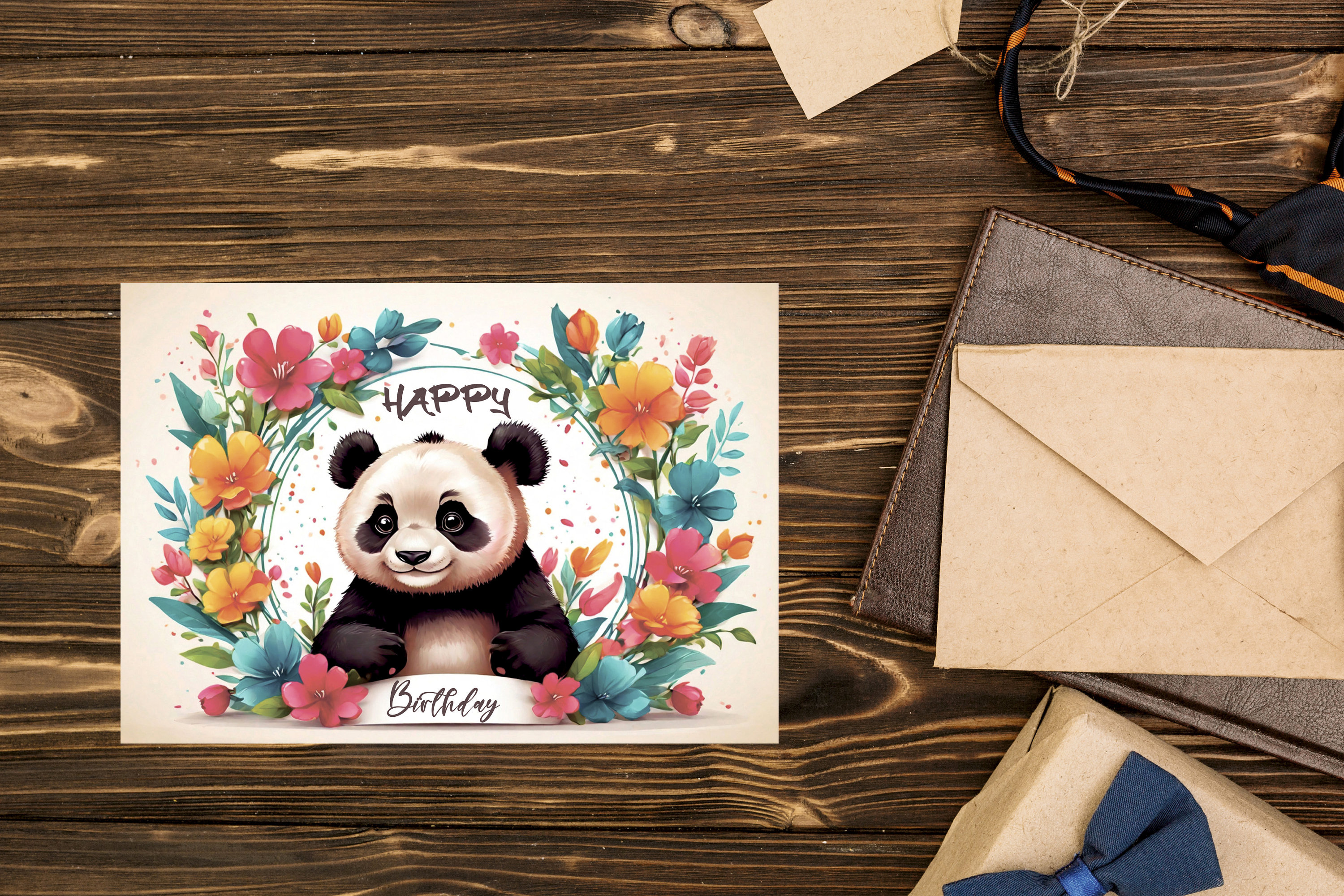 Happy Panda Birthday Card/digital Download/baby Panda Bear Birthday ...
