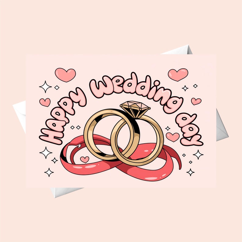 Printable Wedding Card | Happy Wedding Day Digital Card PDF – Instant ...