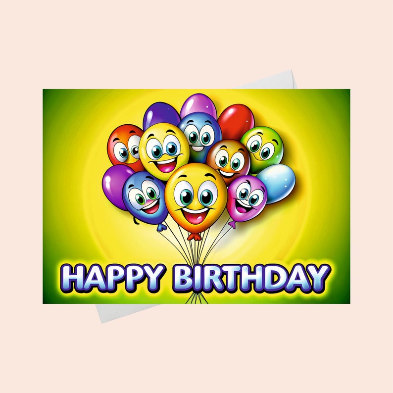 Happy Birthday Card - Balloons/drawn Card/digital Birthday Card/happy ...