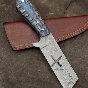 Butcher Knife Blue Handle - Etsy