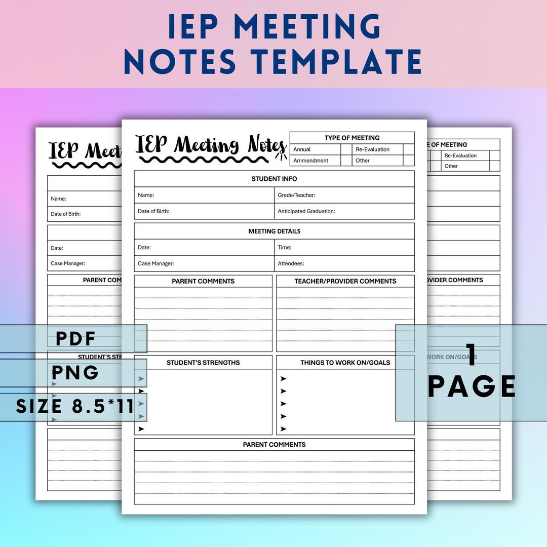 Iep Meetings Digital File, Special Education Teacher, Organiser for ...