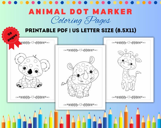 Animal Dot Marker Coloring Pages, Dot Marker Coloring Pages, Marker ...