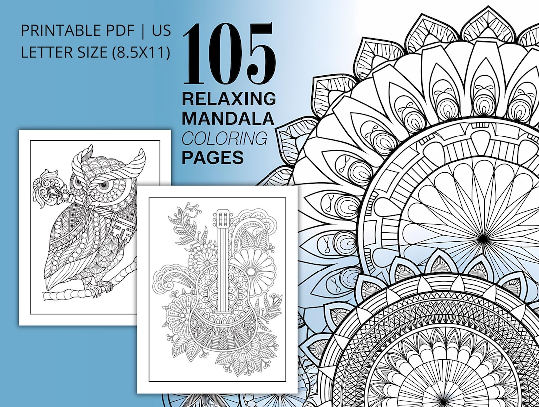 105 Relaxing Pattern Coloring Pages, Stress Relieving Designs ...