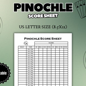 Pinochle Score Sheet: Printable Card Game Scorecard (PDF, PNG) - Etsy