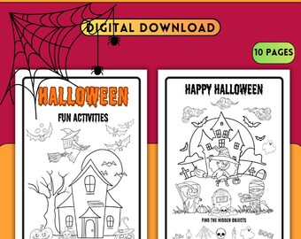 Halloween Activity Pack for Kids Printable, Build a Skeleton, Cut and ...