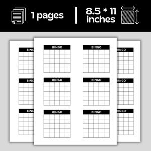 Bingo Sheet Template: Customizable Party Game (PDF, PNG, Canva) - Etsy