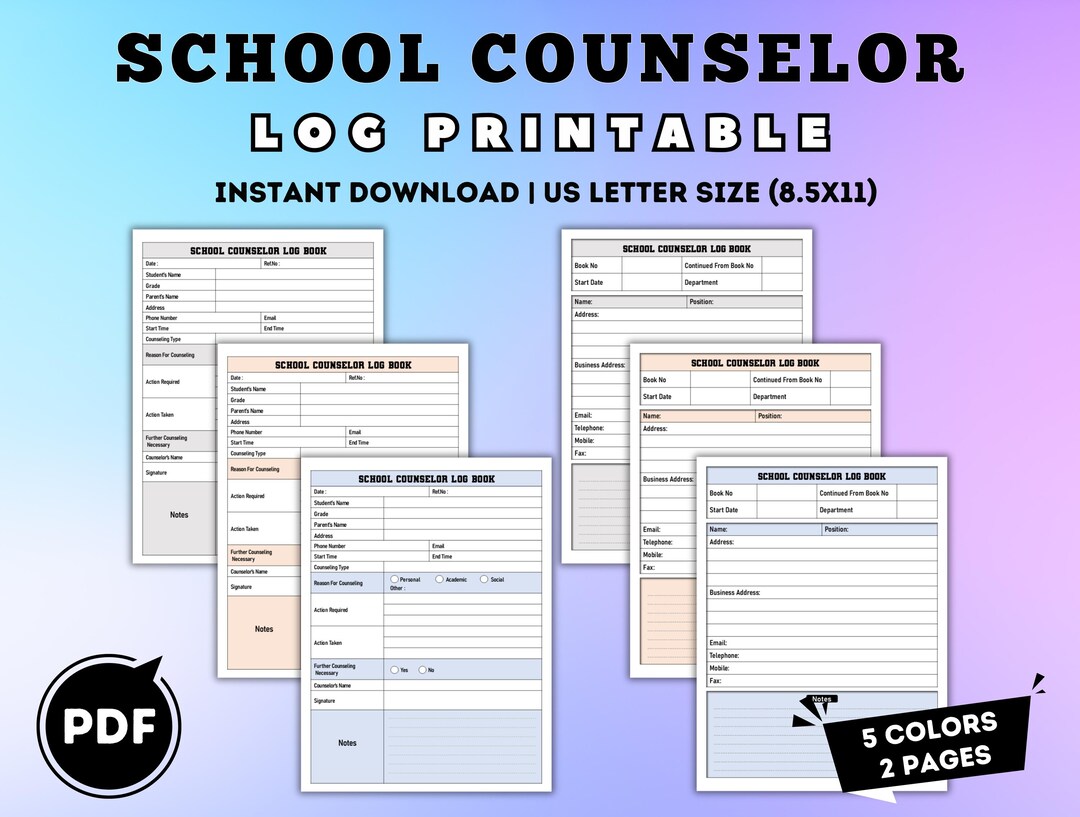 School Counselor Log, School Counselor Session Log, Simple & Efficient ...