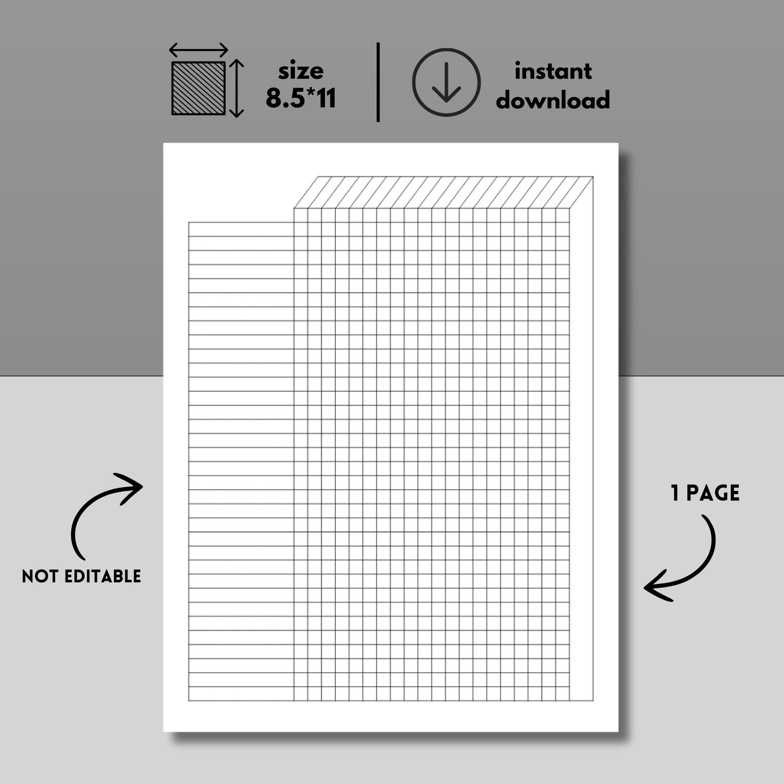 Blank Column Chart: Printable Tracking Spreadsheet Template (PDF & PNG ...