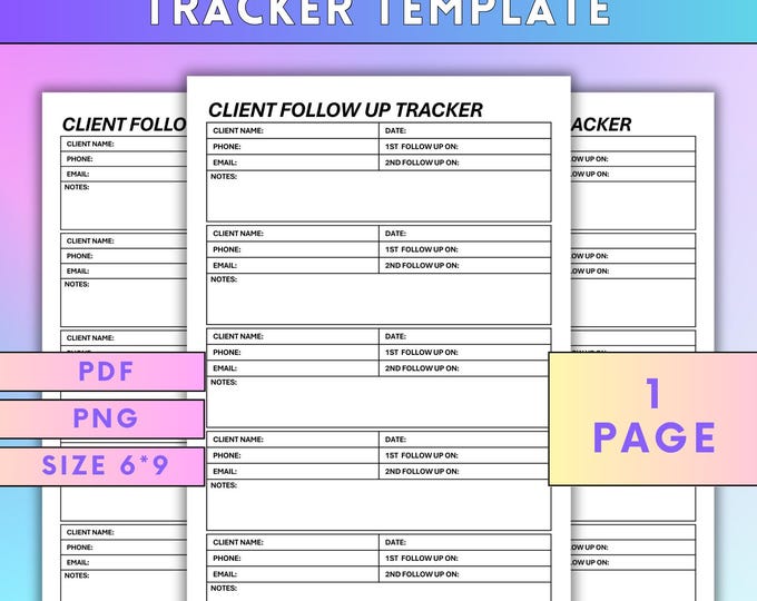 Client Follow up Tracker Template, Customer Follow Up, Client Call Log ...