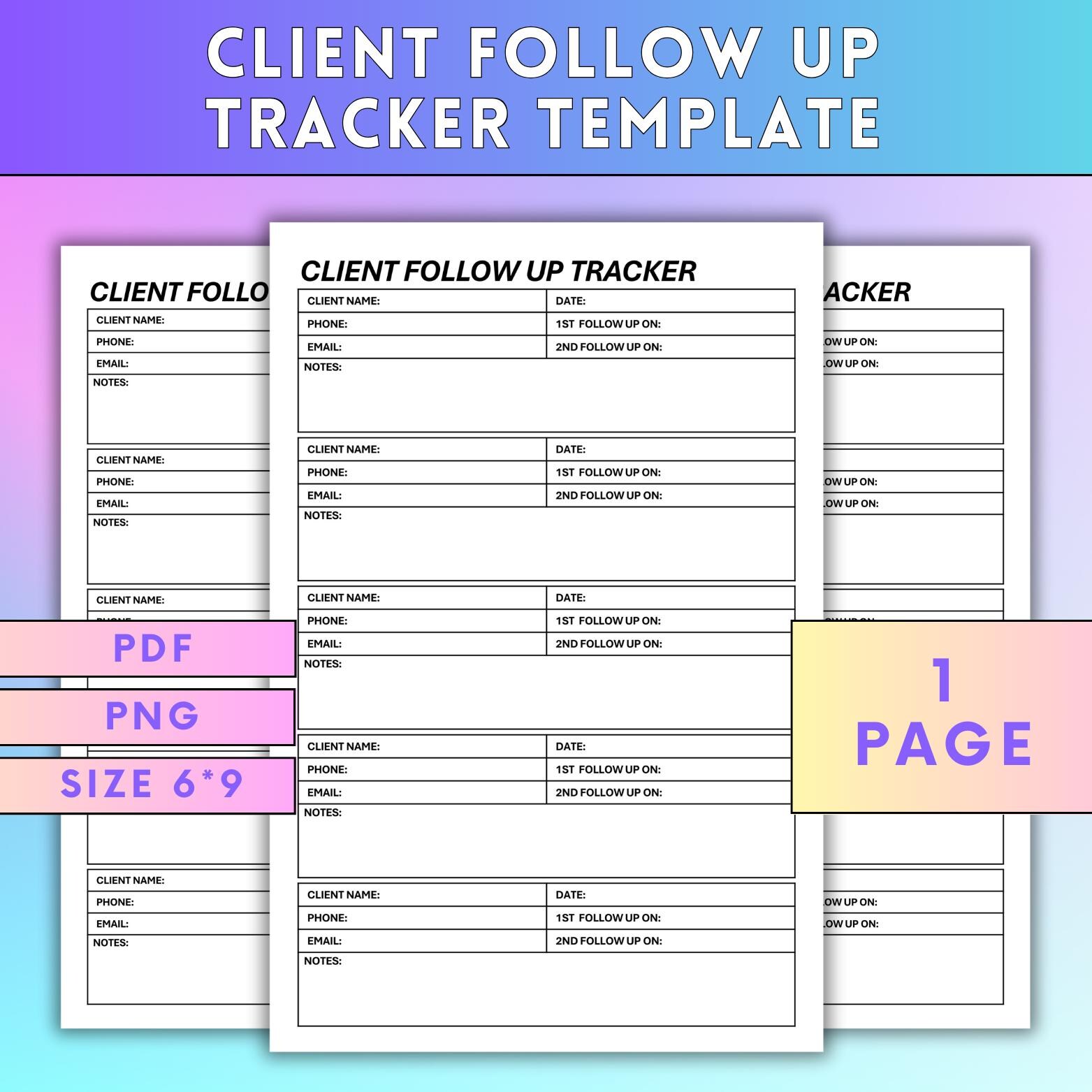 Client Follow up Tracker Template, Customer Follow Up, Client Call Log ...