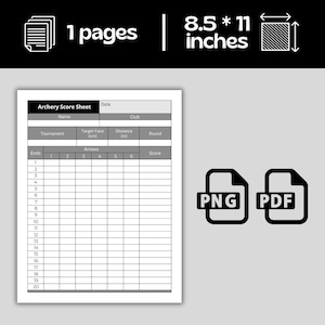 Archery Score Sheet: Progress Tracker (PDF, PNG) - Etsy