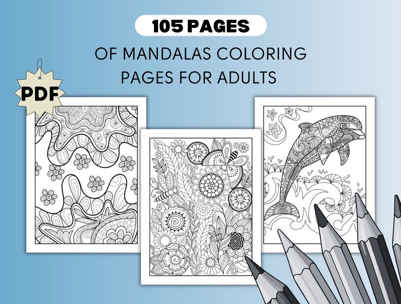105 Relaxing Pattern Coloring Pages, Stress Relieving Designs ...