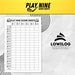 Play Nine Score Pad: Golf Card Game Score Sheet (printable PDF) - Etsy