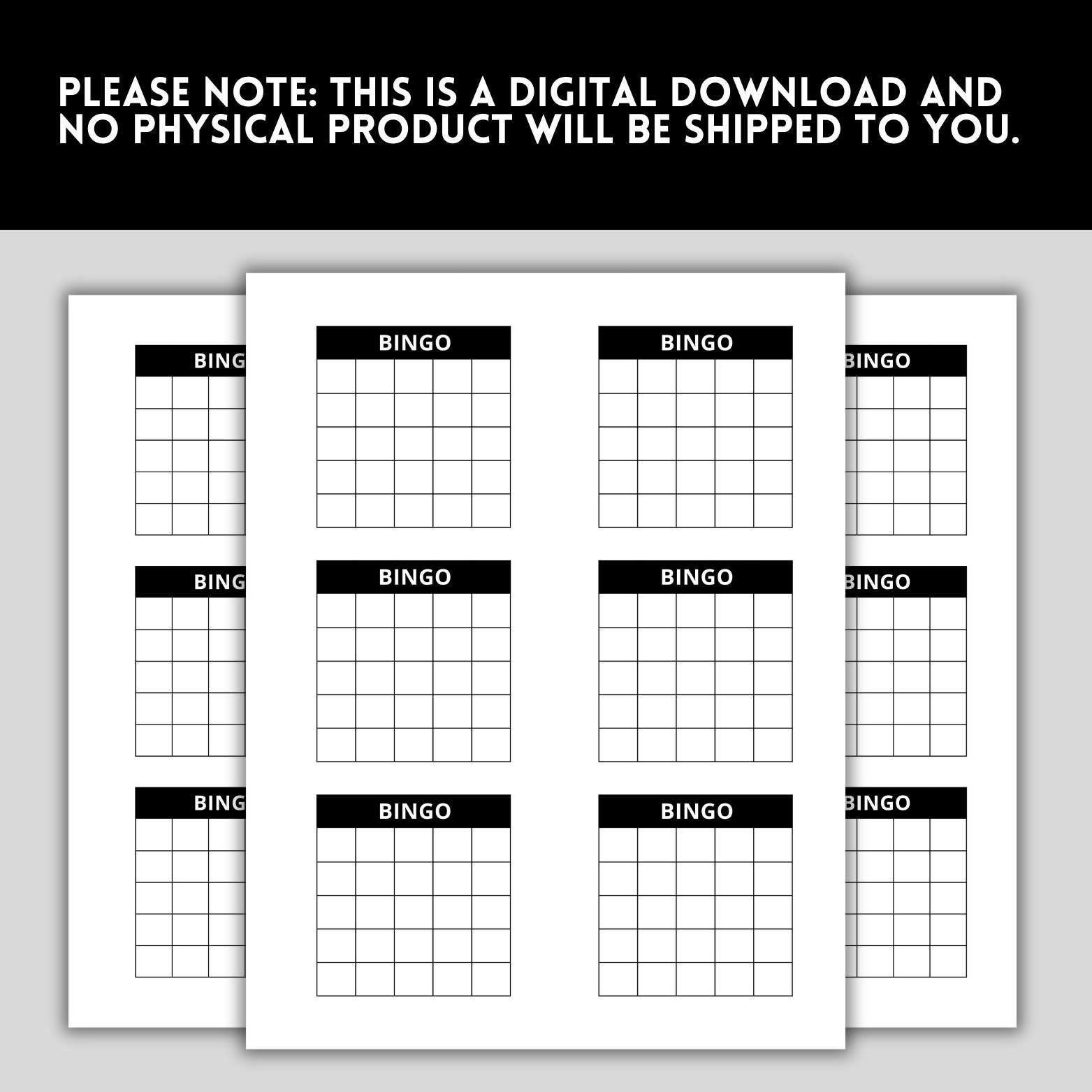 Bingo Sheet Template: Customizable Party Game (PDF, PNG, Canva) - Etsy