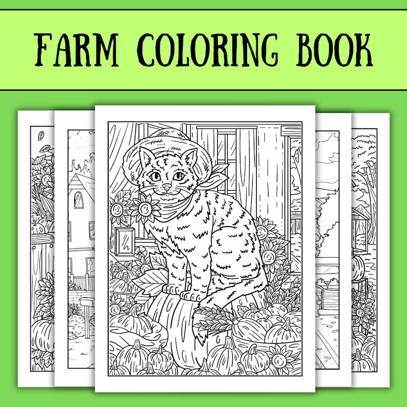 Country Farm Coloring Pages, Farm Animals Coloring, Printable Country ...