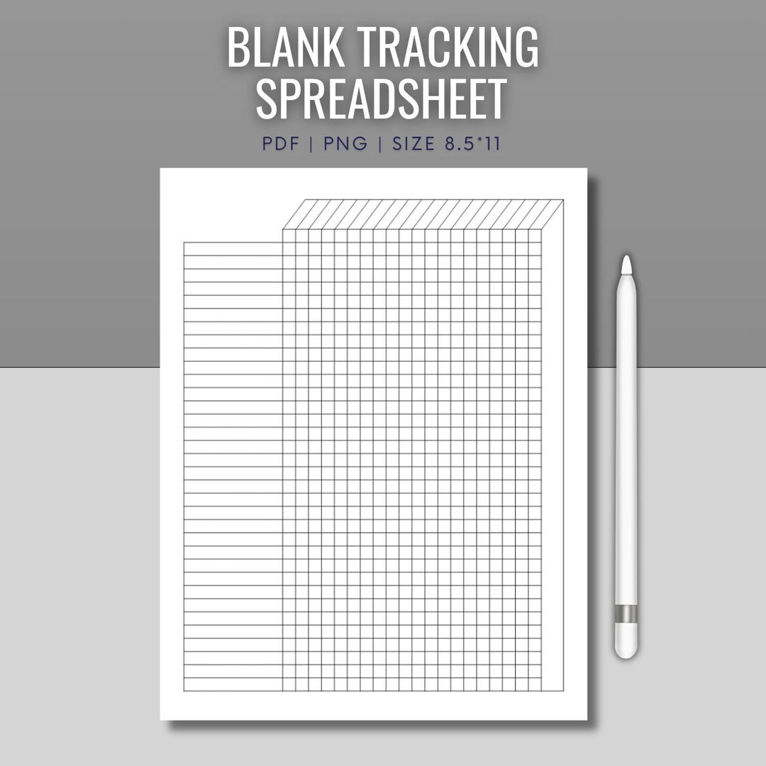 Blank Column Chart: Printable Tracking Spreadsheet Template (PDF & PNG ...