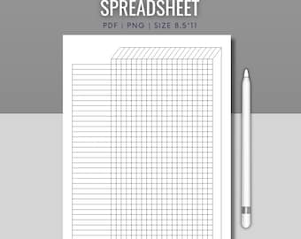 Blank Column Chart: Printable Tracking Spreadsheet Template (PDF & PNG ...