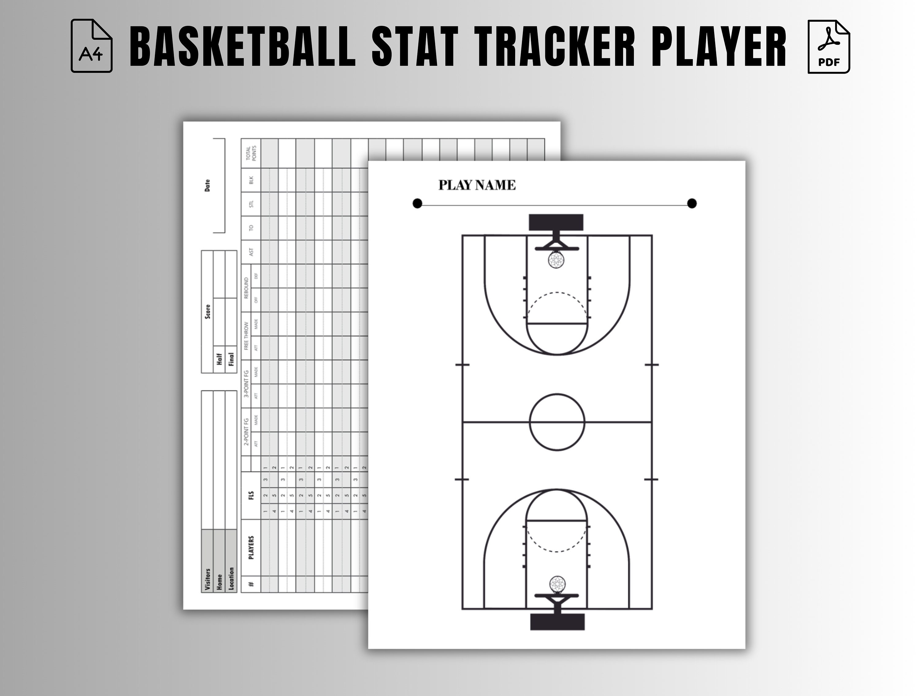 Basketball Stat Tracker Player, Basketball Score Card, Printable ...