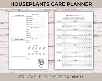 Houseplant Care Planner: Watering & Growth Tracker (PDF) - Etsy