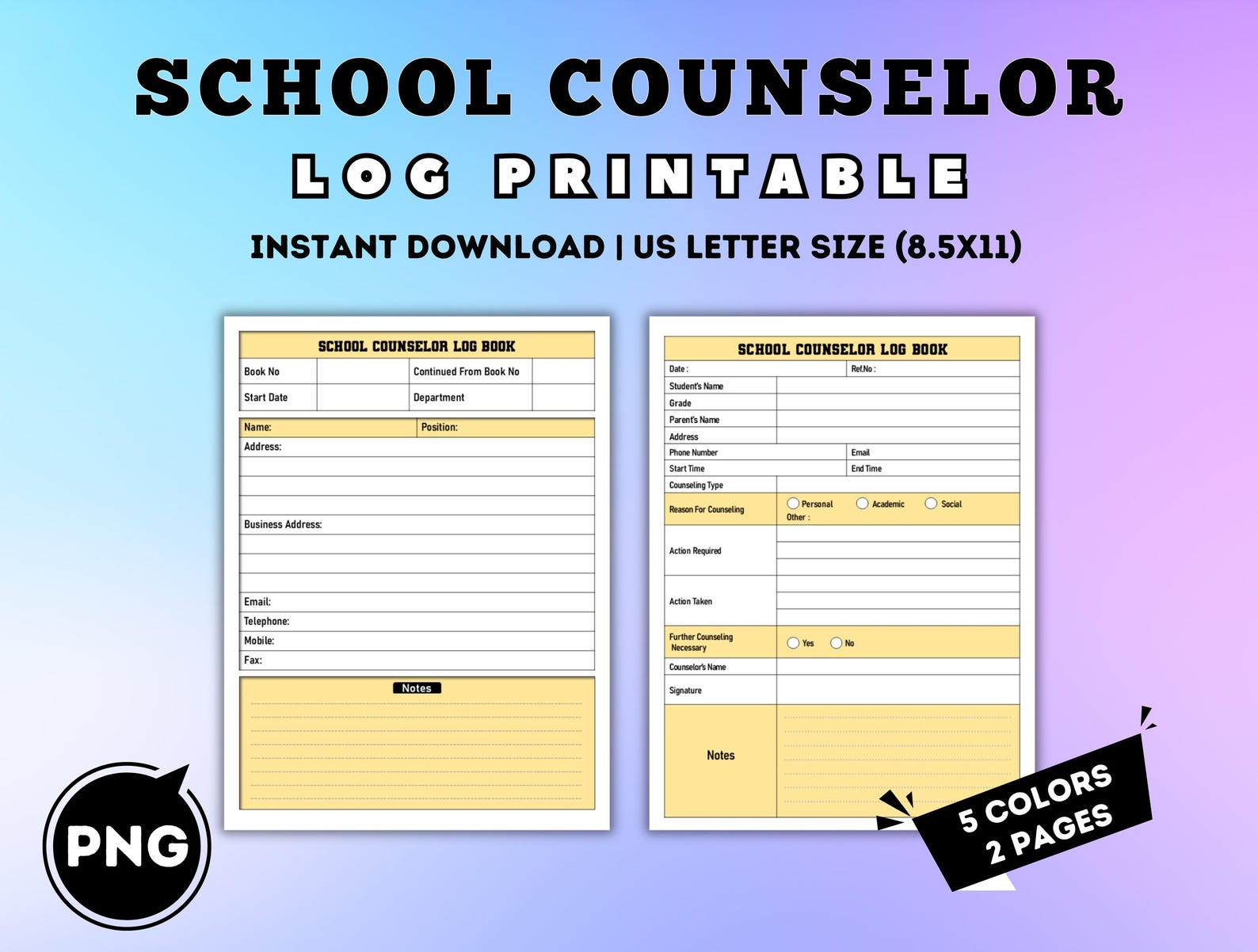 School Counselor Log, School Counselor Session Log, Simple & Efficient ...