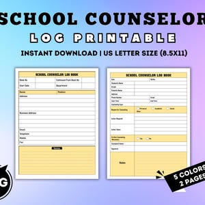 School Counselor Log: Session Tracker, Printable & Fillable (PDF, PPT ...