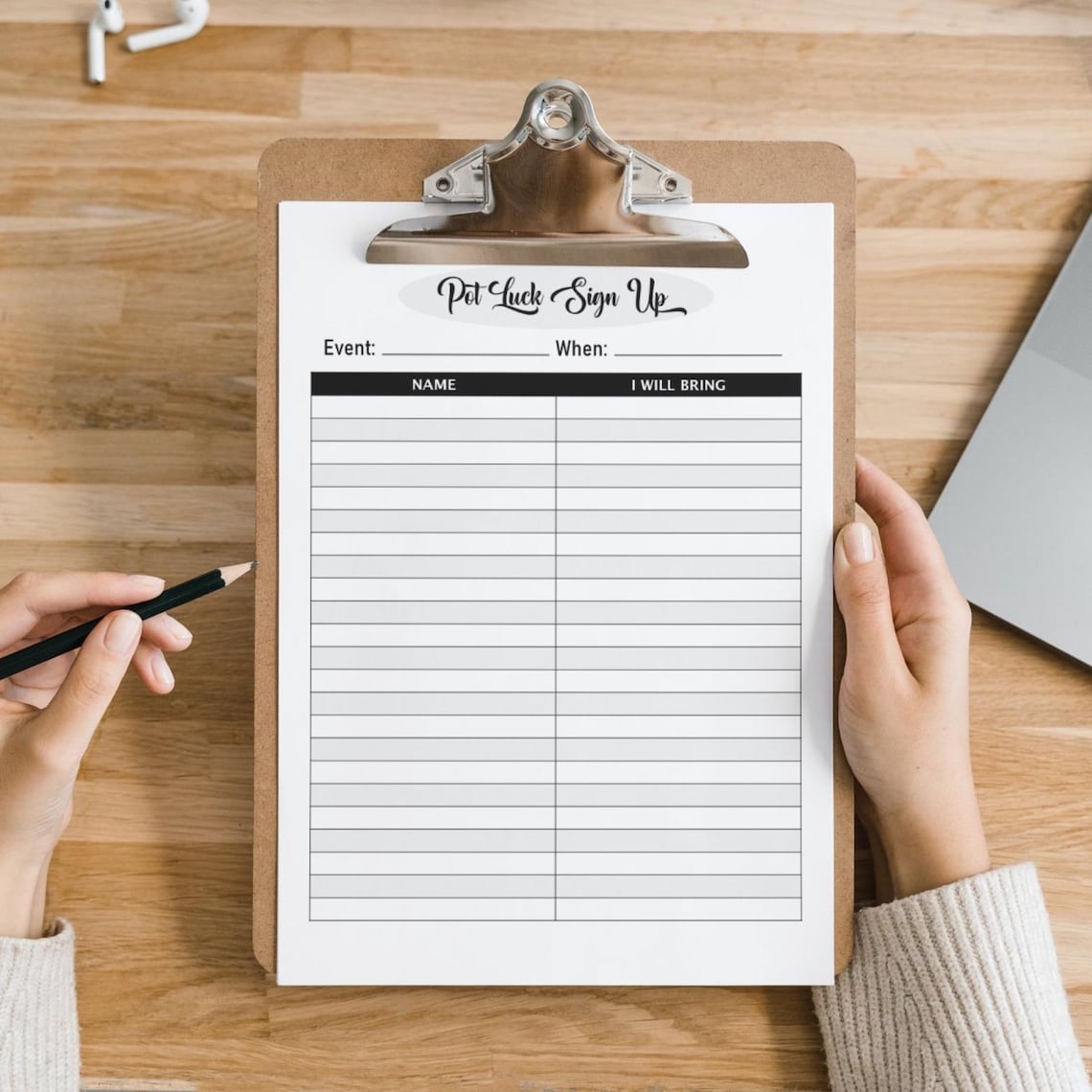 Potluck Sign-up Sheet | Printable Party Food Planner | Work & Holiday ...