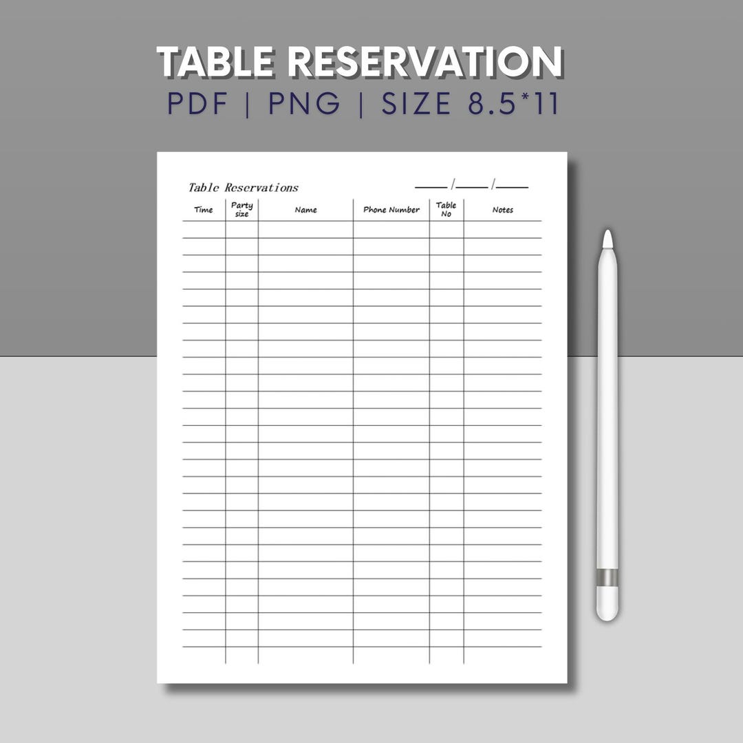Table Reservation Template, Restaurant Reservation Template, Restaurant ...
