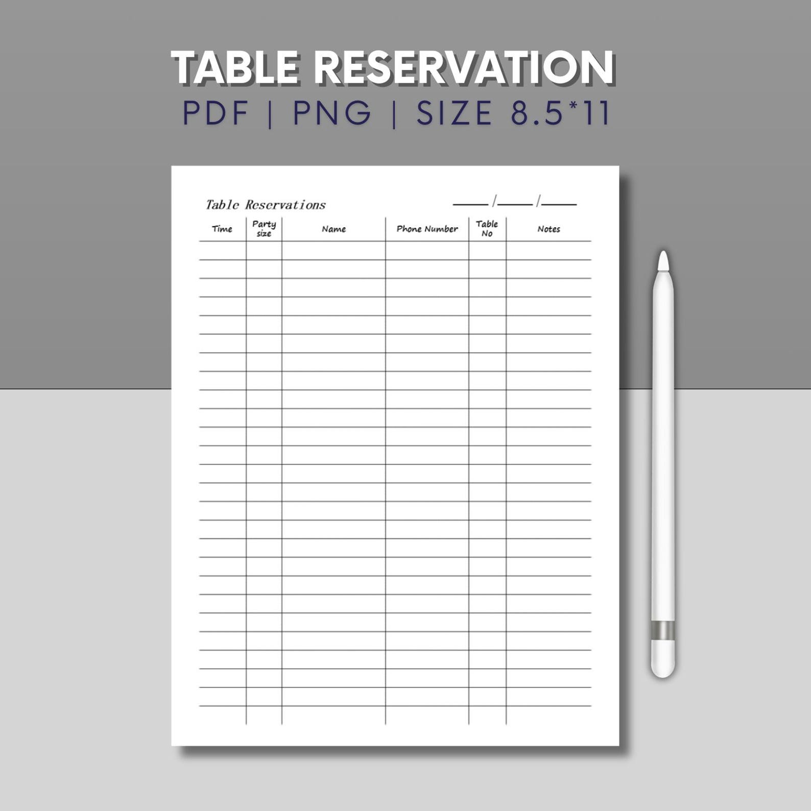 Table Reservation Template, Restaurant Reservation Template, Restaurant ...